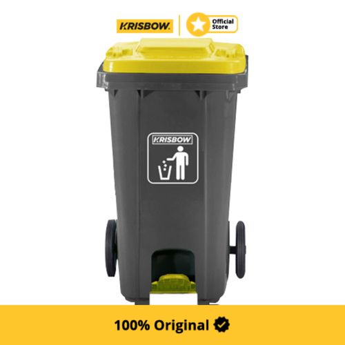 Jual Krisbow Dust Bin Tempat Sampah Outdoor Pedal Tutup 100 Ltr | Shopee Indonesia