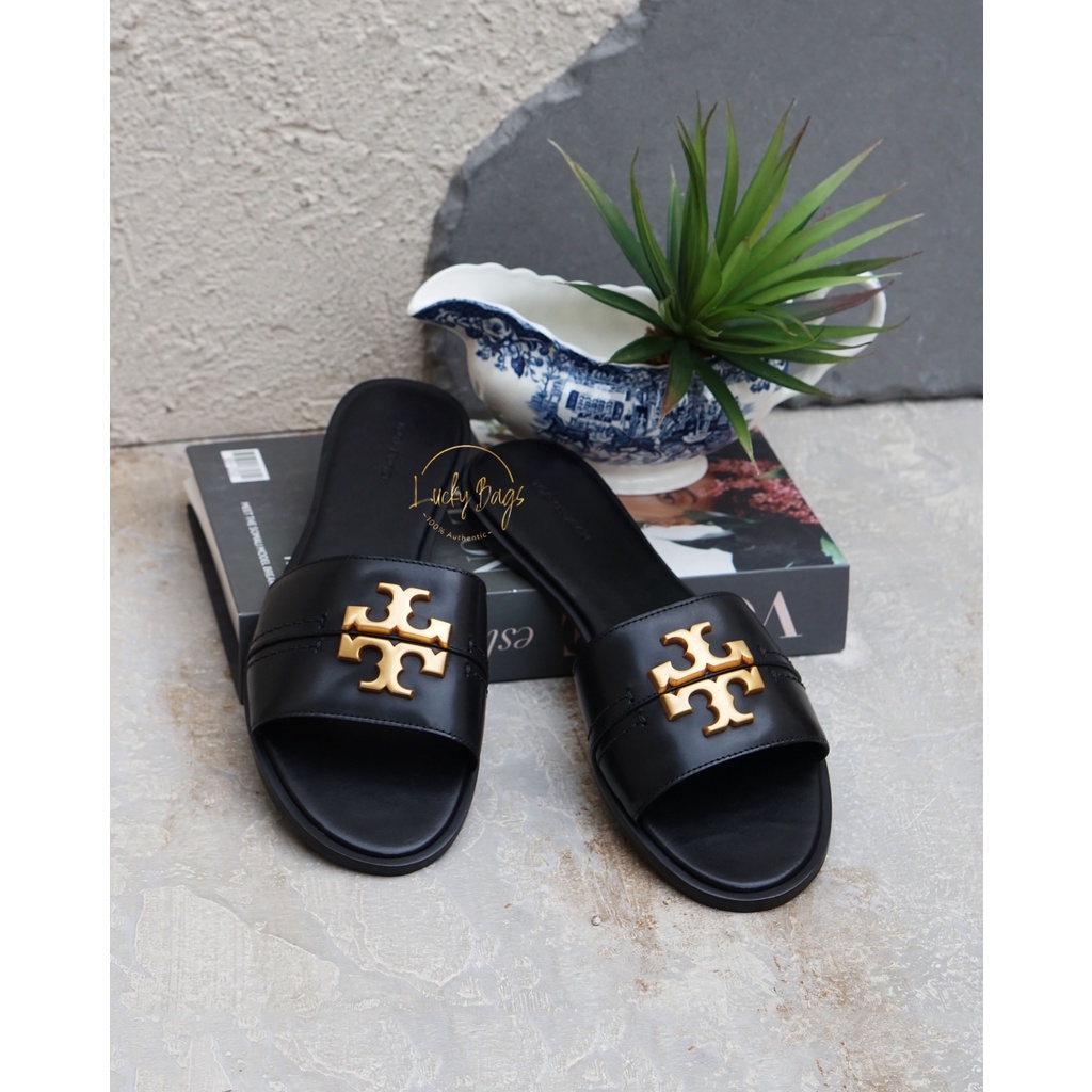 Jual Tory burch everly slide calf leather (authentic / original ...