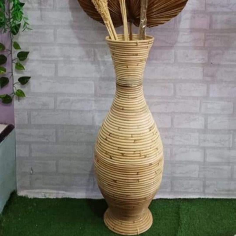 Jual PAKET HEMAT DAN VAS ROTAN 70CMPAMPAS+DAUN PALEM KERING+BUNGA ...