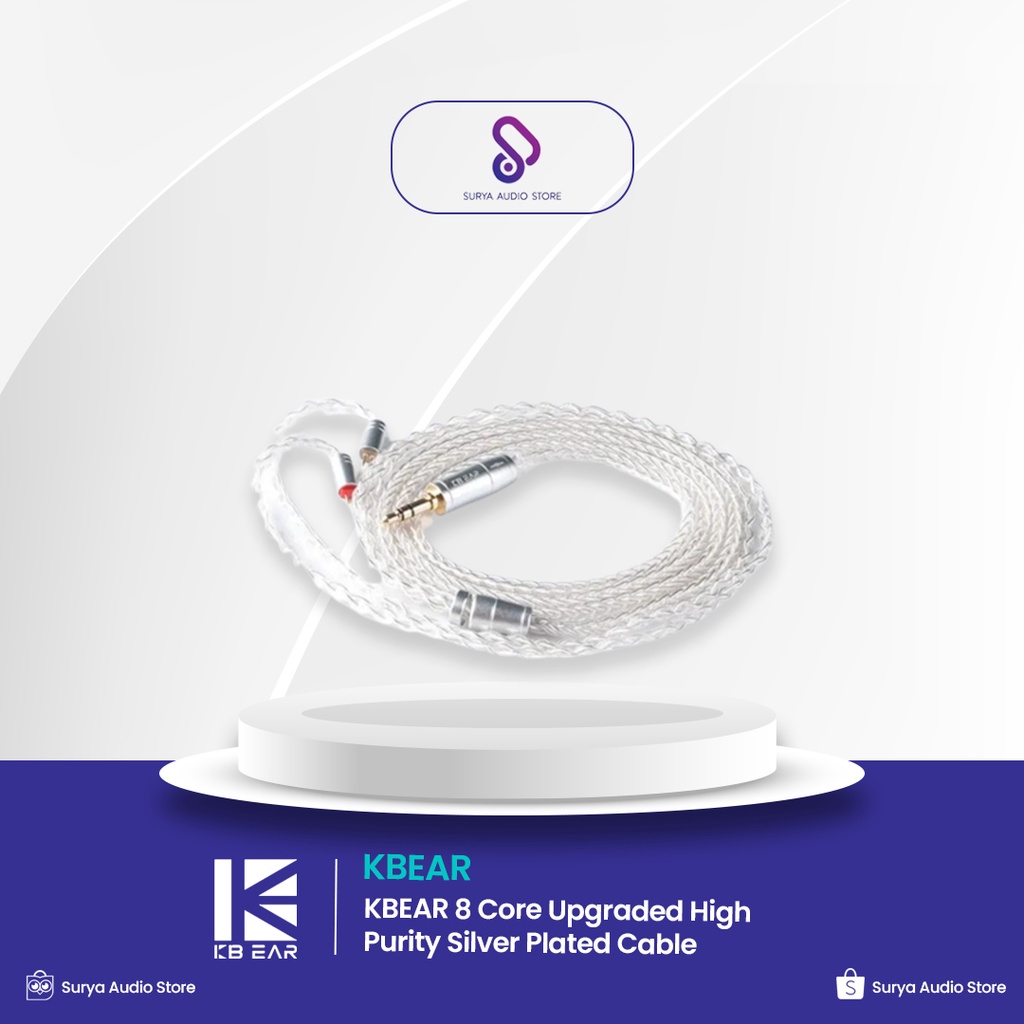 Jual KBEAR 8 Core Upgraded High Purity Silver Plated Cable | Shopee ...