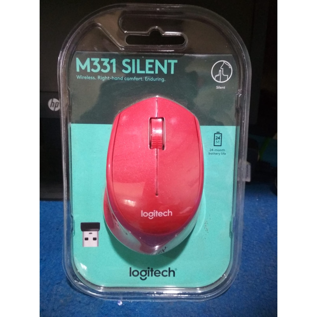 Jual Logitech M331 Mouse Wireless Silent Click - Merah | Shopee Indonesia