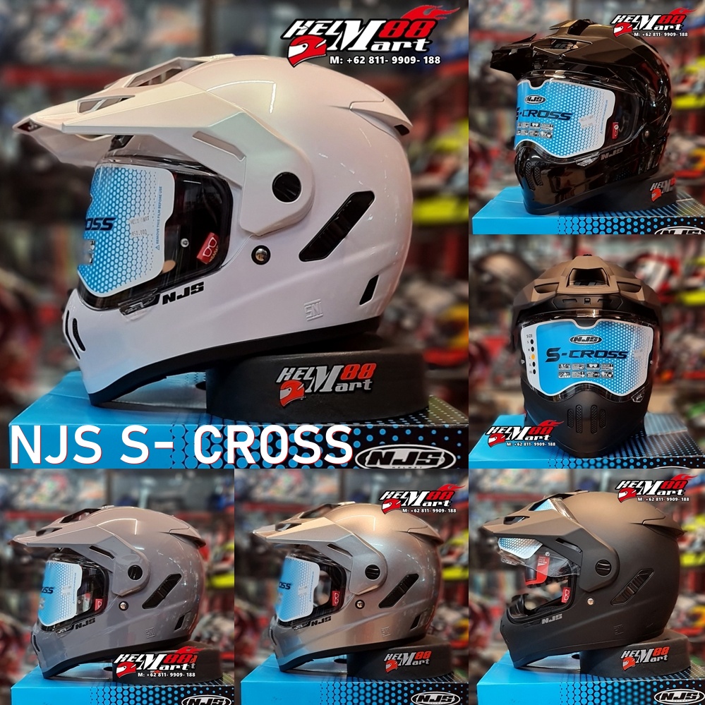 Jual NJS S-CROSS Solid - Helm NJS Semi Cross Helm Adventure SCross ...