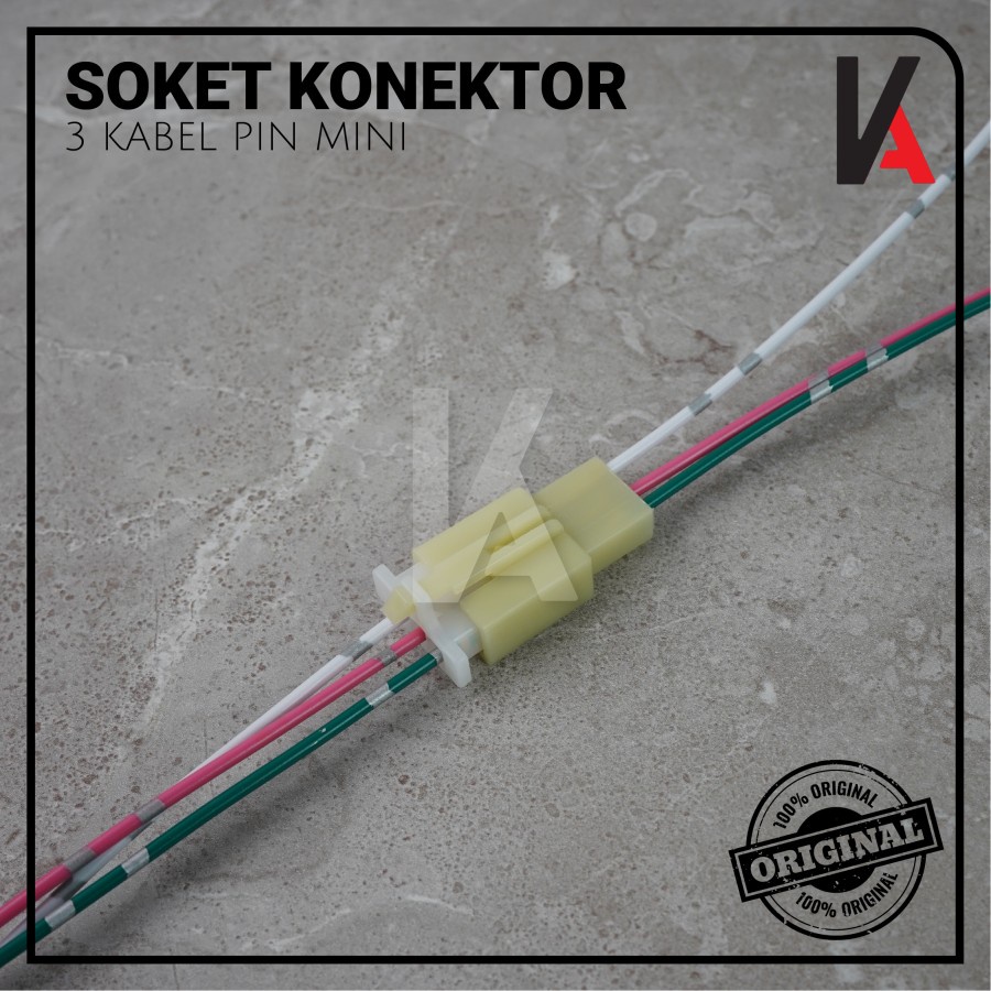 Jual Soket Sambung 3 Pin Kecil / Mini Socket Kabel Konektor Mobil Motor ...