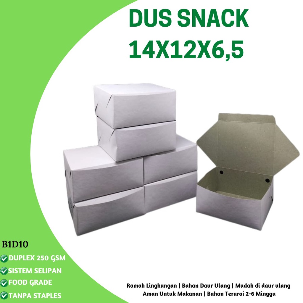 Jual Box Snack Dus Kue Snack Box 14x12 (B1D10-14X12X7.5) | Shopee Indonesia