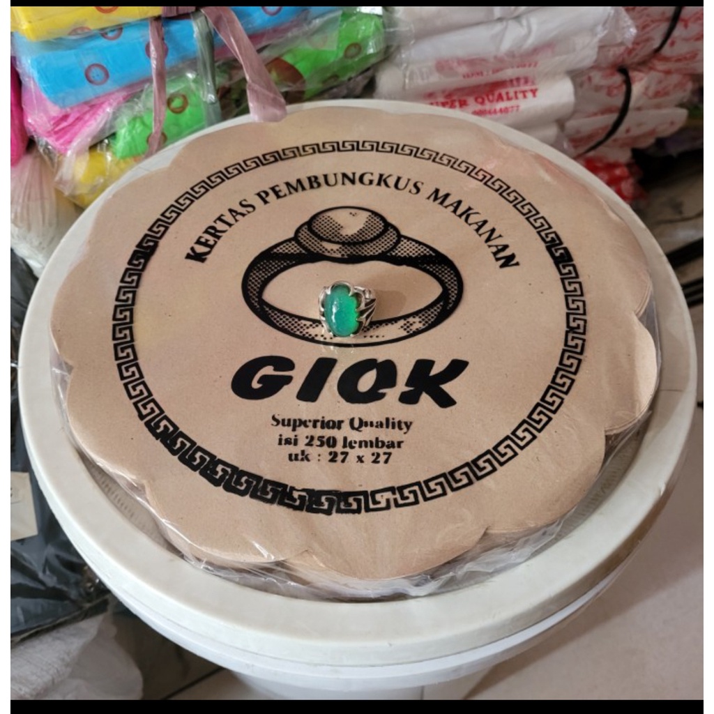 Jual Kertas nasi kembang bunga bulat merek GIOK 250 lembar/pack 27x27 ...