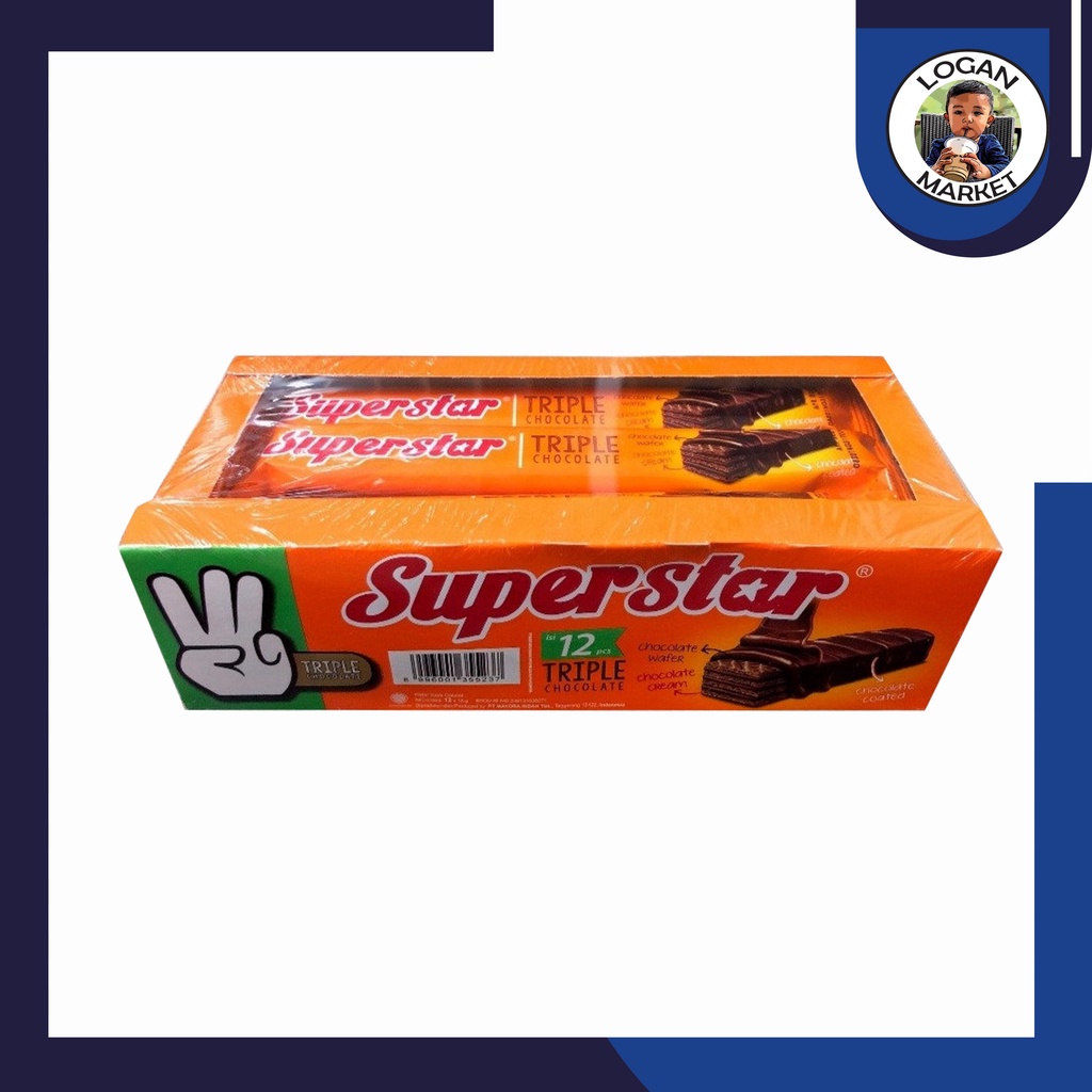 Jual Superstar Wafer Triple Chocolate Coklat Box Isi 20Pcs 20 Pcs ...