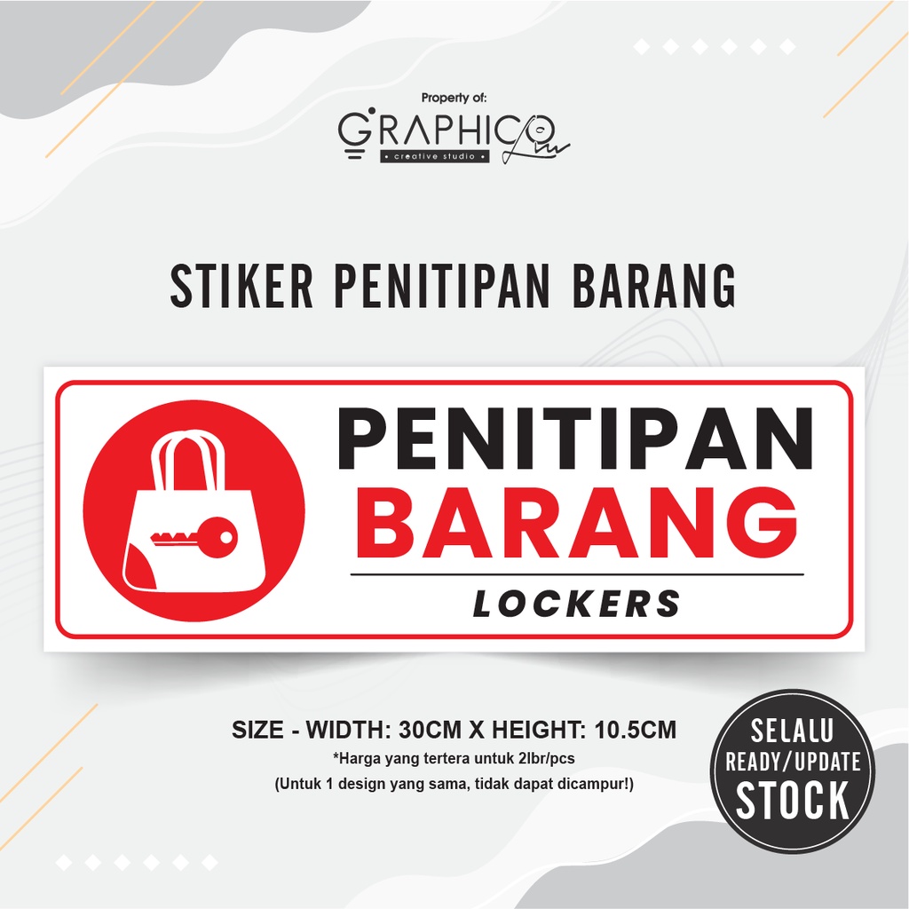 Jual Stiker Penitipan Barang / Locker - Per/2lbr (30x10,5cm) | Shopee ...