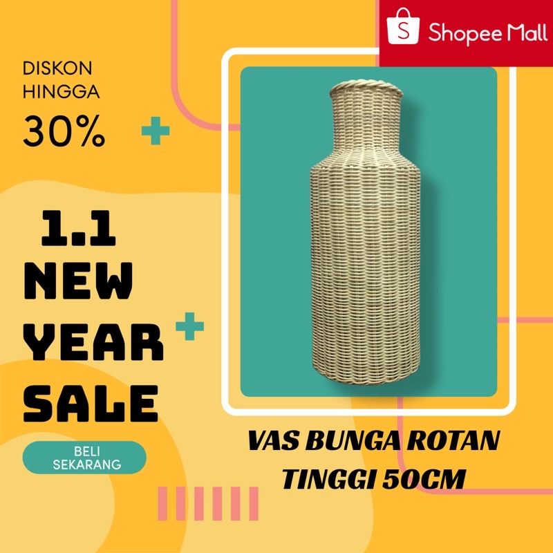 Jual ROTAN KREATIF Vas Bunga Rotan 50cm | Shopee Indonesia