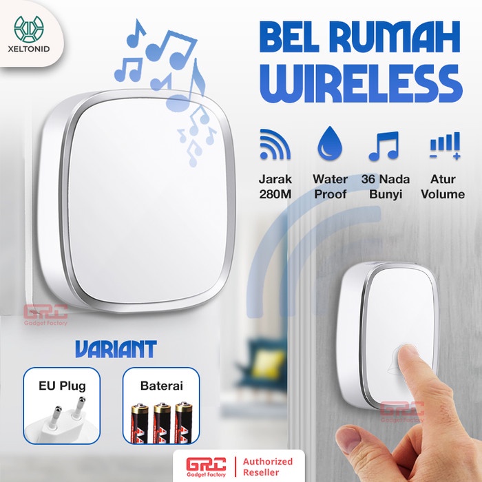Jual Bel Rumah Wireless Door Bell Waterproof Pintu 1 / 2 Receiver ...