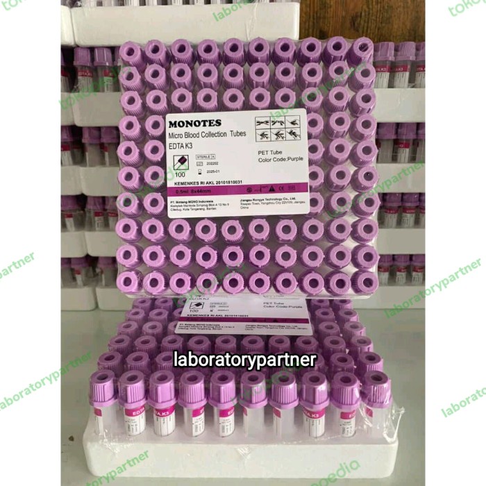 Jual EDTA K3 MICRO BLOOD COLLECTION TUBE MONOTES / TABUNG DARAH MIKRO 0 ...