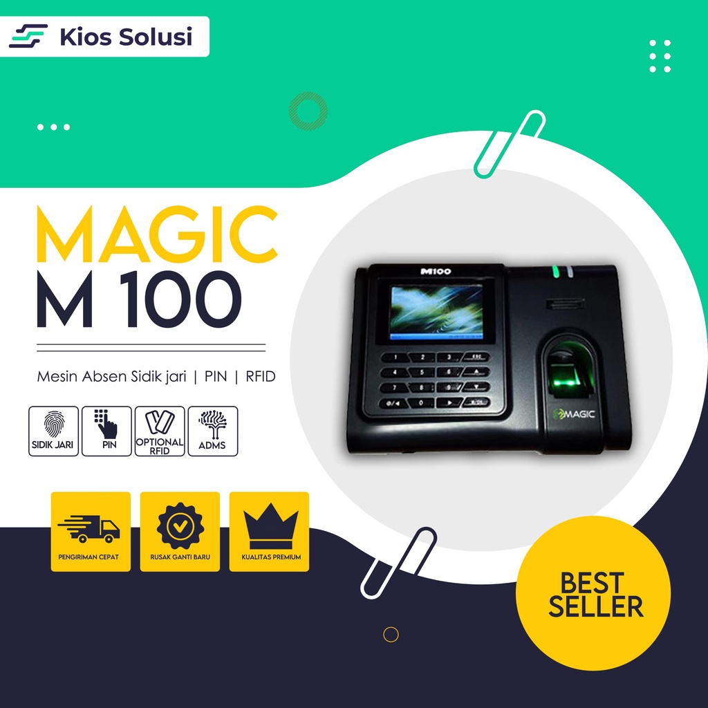 Jual Mesin Absensi Sidik Jari Magic M100 | Mesin Absen | PIN | Fingerprint | ADMS | Akses ...