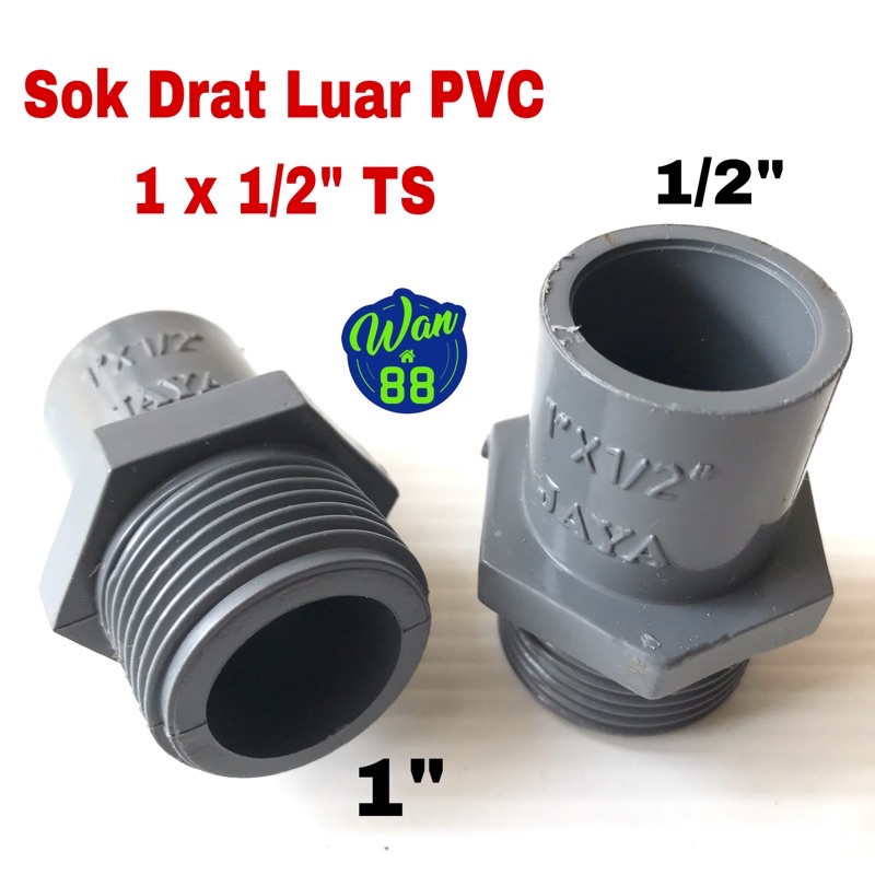 Jual Sok Drat Luar PVC 1 x 1/2” TS Jaya | Shopee Indonesia