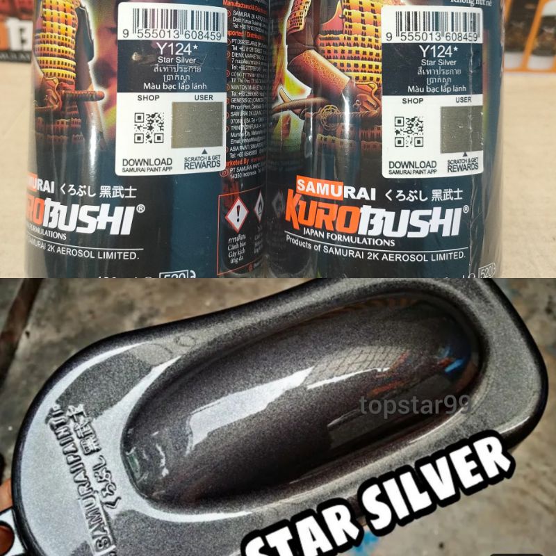 Jual Pilok Pilox Cat Samurai Star Silver Y124 124 400ml Cat Semprot ...