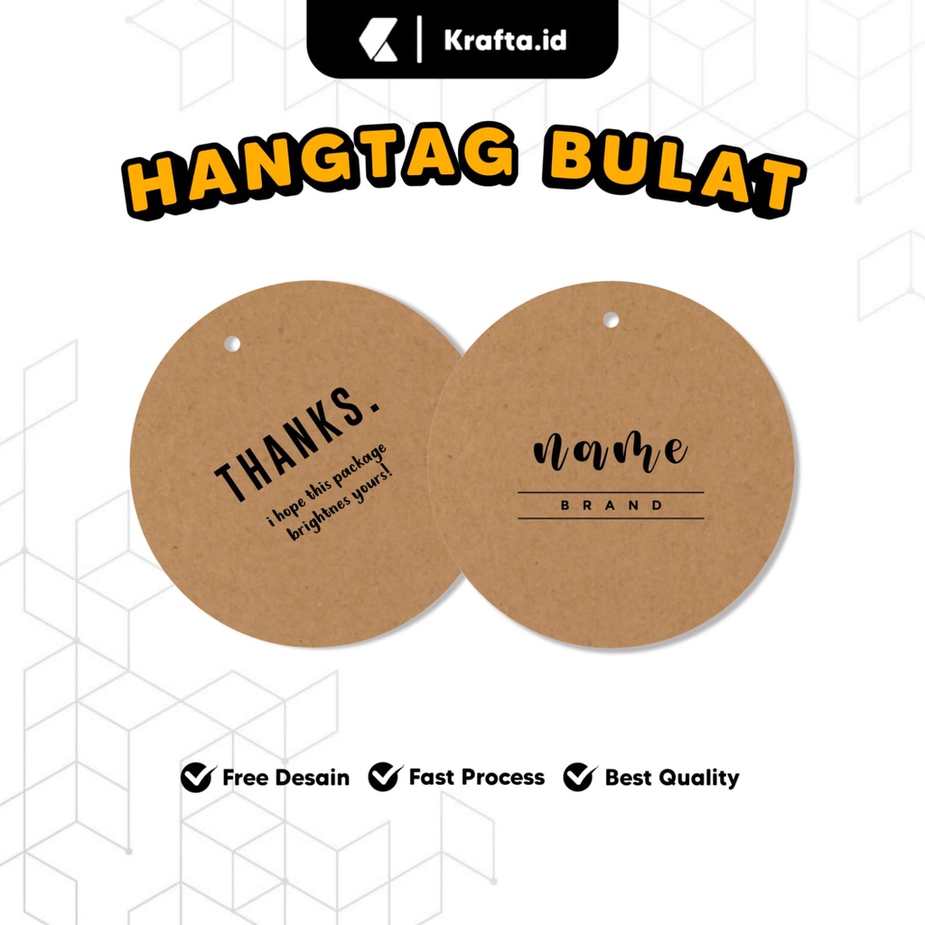 Jual Label Hang Tag Bulat Premium Custom Rustic - Kertas Kraft 280 gsm ...
