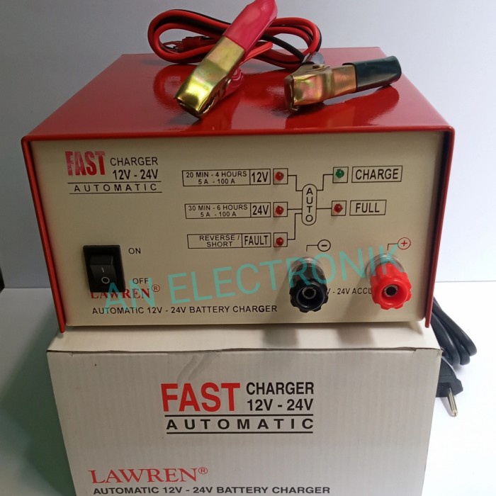 Jual Fast Charger Accu Aki 12V-24V Automatic Charger Aki 12V-24V LAWREN ...