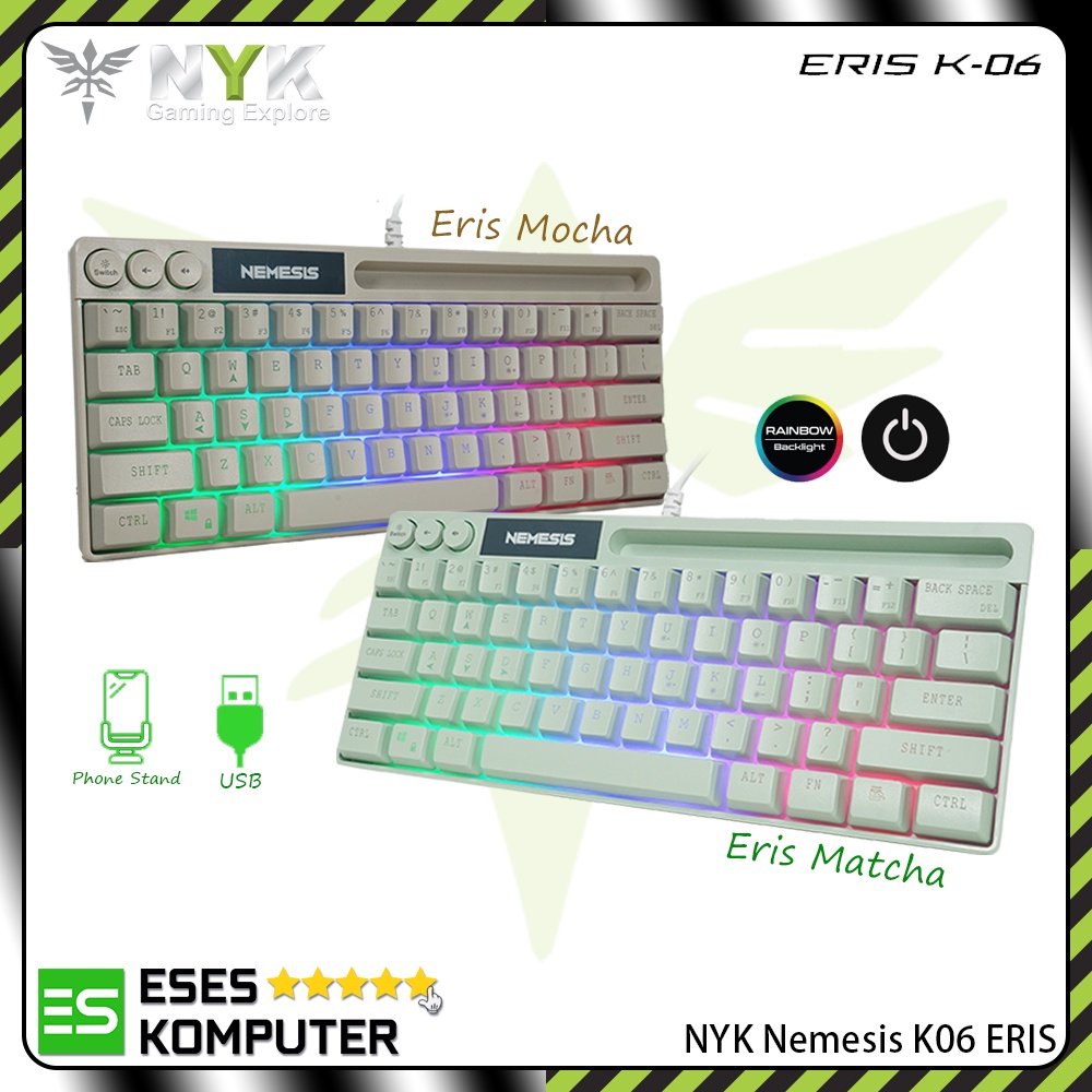 Jual Keyboard NYK Nemesis Eris K-06 K06 K 06 RGB | Keyboard Gaming | Shopee Indonesia