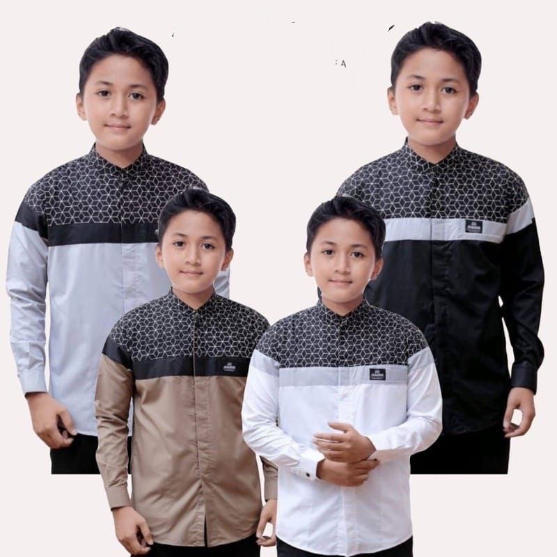 Jual Baju koko batik anak remja sd smp lengan panjang kemeja koko batik ...