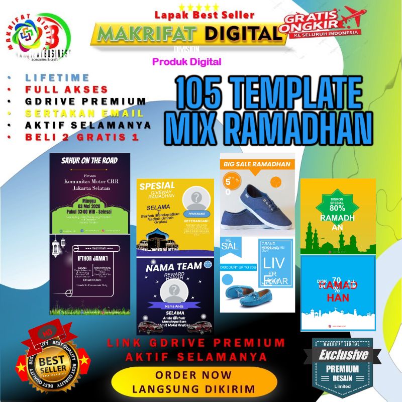 Jual 105 TEMPLATE MIX RAMADHAN BANNER BROSUR FLYER FEED INSTAGRAM ...