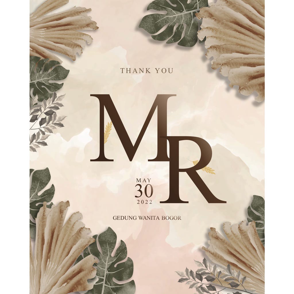 Jual UNDANGAN DIGITAL PERNIKAHAN VIDEO TEMA RUSTIC WATERCOLOUR KODE W ...