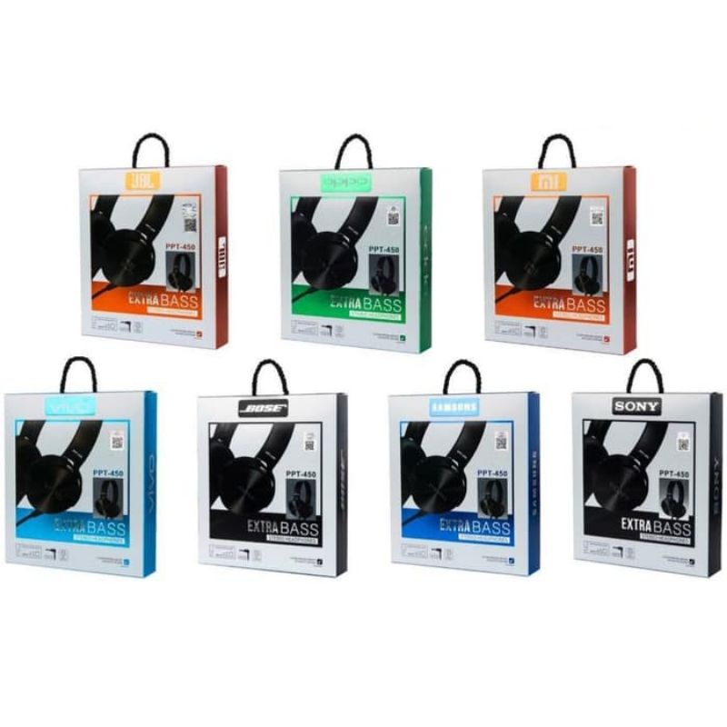 Jual Headset Bando PPT450 Headphone Kabel + Mix Extra Bass | Shopee ...