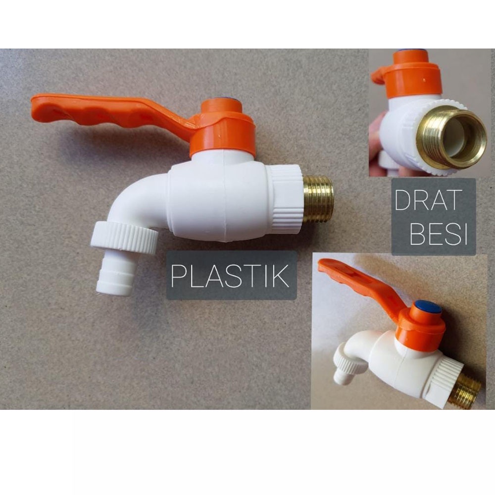 Jual Keran/Kran PVC Jumbo Turkey Drat Kuningan 1/2 - Kran Tembok PVC ...