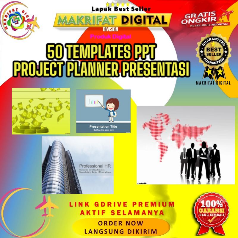 Jual 50 TEMPLATES PPT PROJECT PLANNER PRESENTASI MINIMALIS EDITABLE ...