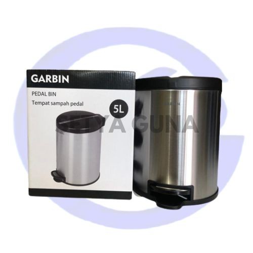 Jual Garbin Stainless Steel Dust Bin Tempat Sampah Pedal Injak 5 Liter | Shopee Indonesia
