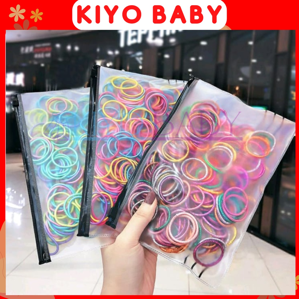 Jual I-009 | Ikat Karet Rambut 100Pcs Mini/ Warna Polos Gaya Korea ...