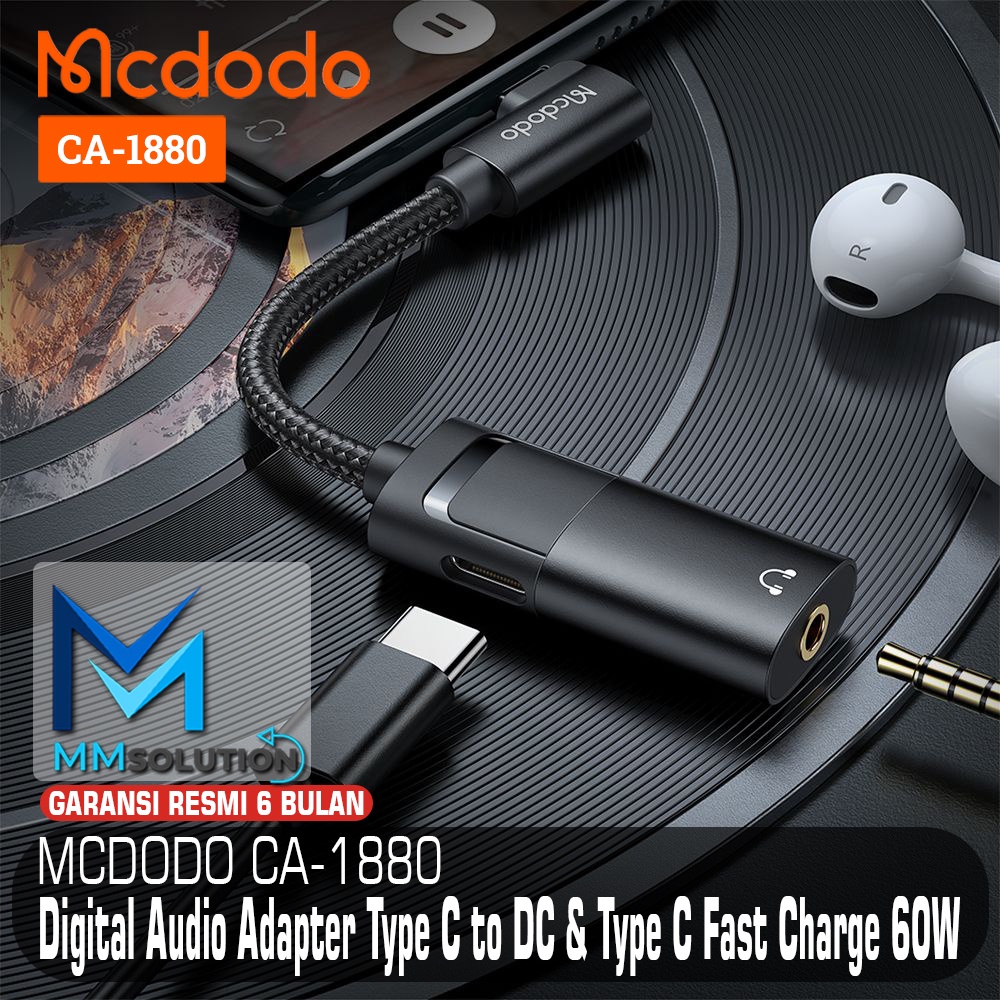 Jual MCDODO Splitter Digital Audio Converter Type C to DC 3.5 & Type C ...