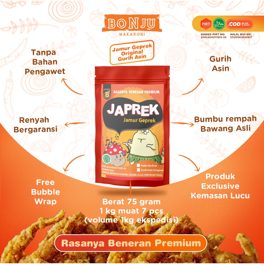 Jual cemilan kripik jamur geprek krispi snack All Varian snack keripik ...