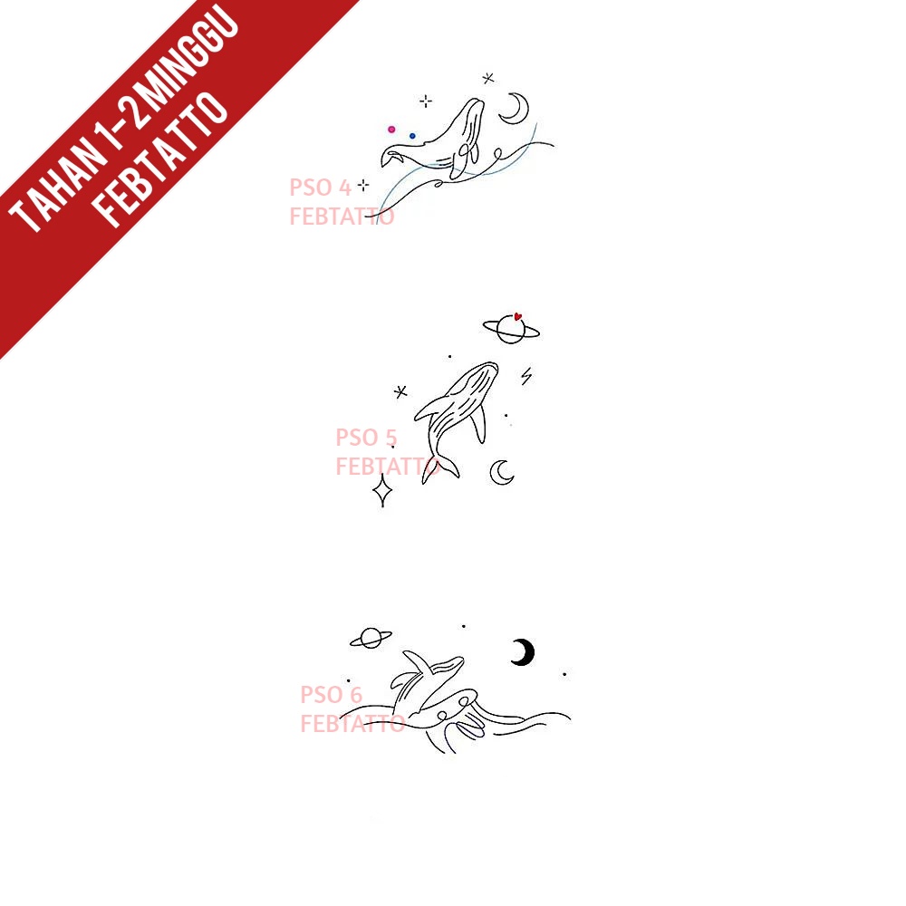Jual Tato Basic Tahan 5-7 Hari Tato Temporer tato ikan paus stiker ...