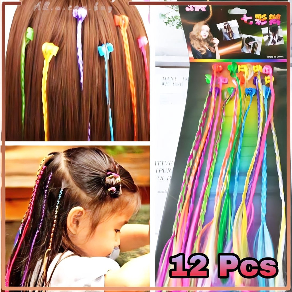 Jual Jepit Rambut Kepang Rainbow Variasi Isi 12 pcs | Shopee Indonesia