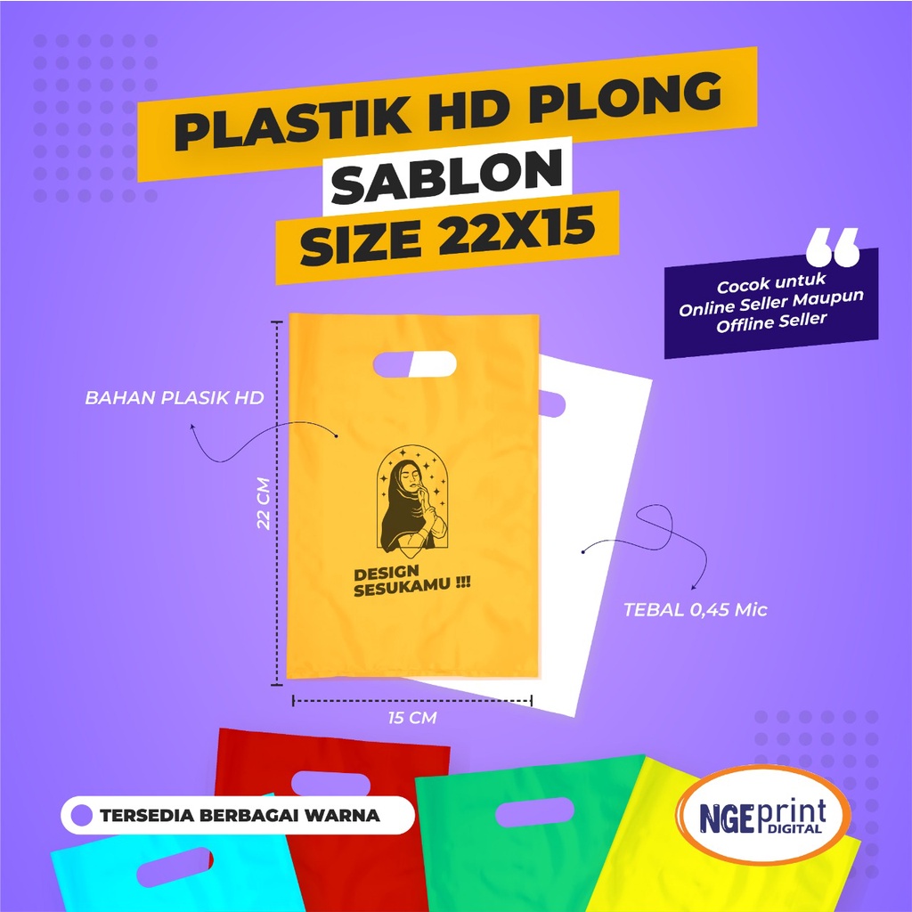 Jual Plastik Sablon 22 x 15 [FREE DESIGN], Packing Olshop / Plastik ...