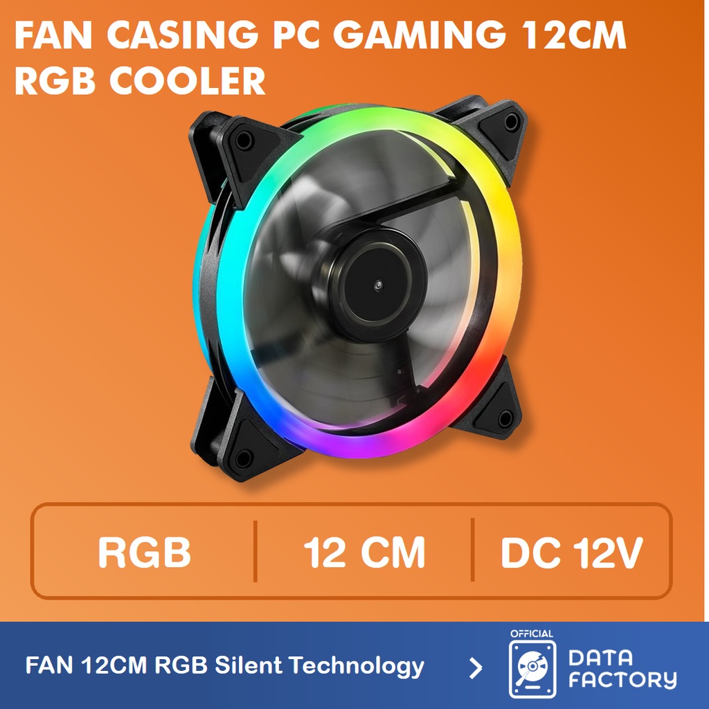 Jual FAN CASING RGB 12CM / FAN CHASING RGB / CPU COOLER RAINBOW / Model ...