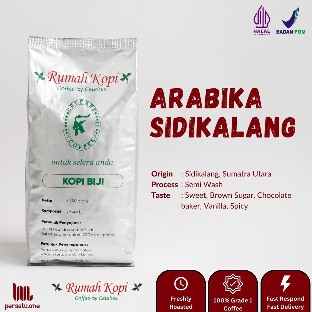 Jual Kopi Arabika Sidikalang Biji/Giling Halus/Medium | CELEBES COFFEE ...