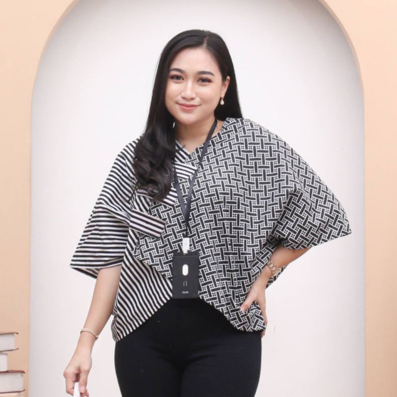 Jual Zutho - Baju Crop top Atasan blus Etnik Batik model Over size tenun cewe baju kantor ...