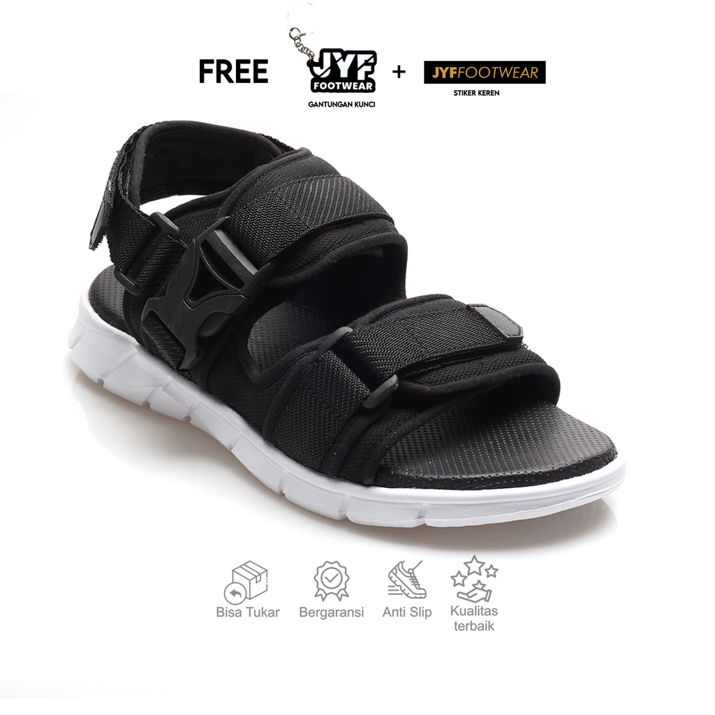 Jual JYF - Glam Black Promo Sandal Pria | Shopee Indonesia