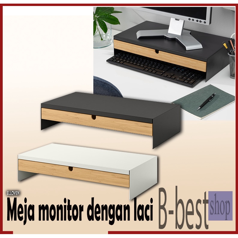Jual 1 bh Rak / Meja Monitor Hitam/putih Meja monitor dengan Laci ...