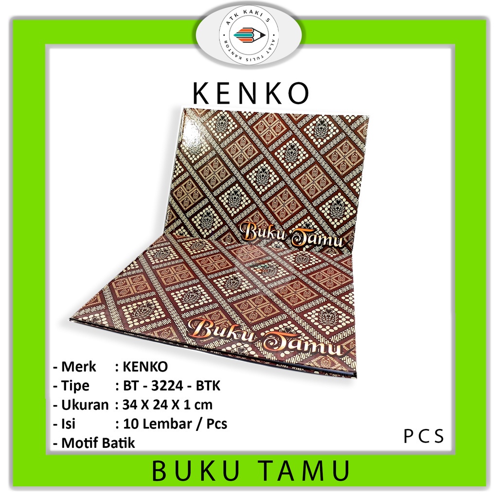 Jual KENKO - Buku Tamu BT 3224 Motif Batik - PCS | Shopee Indonesia