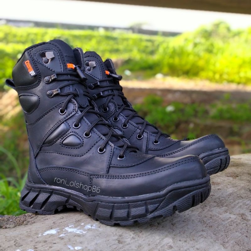 Jual SEPATU PDL TNI POLRI SECURITY POL PP UJUNG BESI MURAH HITAM BLACK ...