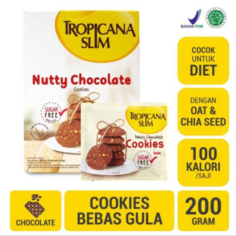 Jual Tropicana Slim Nutty Chocolate Cookies 200 Gr | Shopee Indonesia