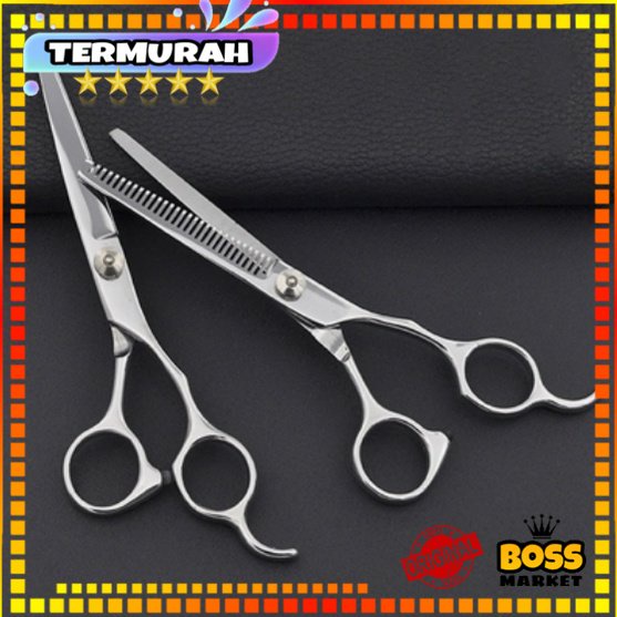 Jual Gunting Rambut Full Stainless Steel Model Flat Cut Barber Salon ...