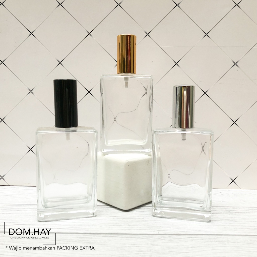 Jual 100ml Kotak Lebar Botol Parfum Packaging Botol Kaca Parfume Kosong ...