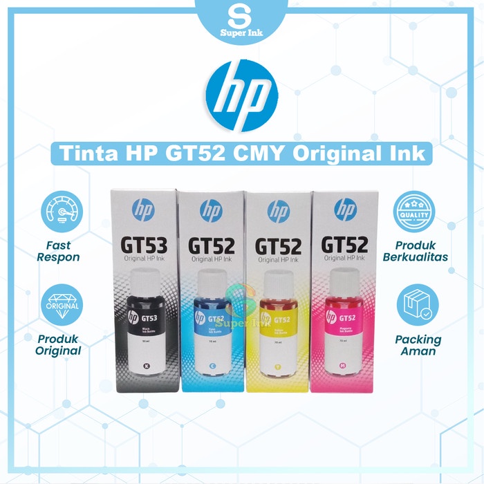 Jual Tinta Printer HP GT52 CMY Original - BLACK | Shopee Indonesia