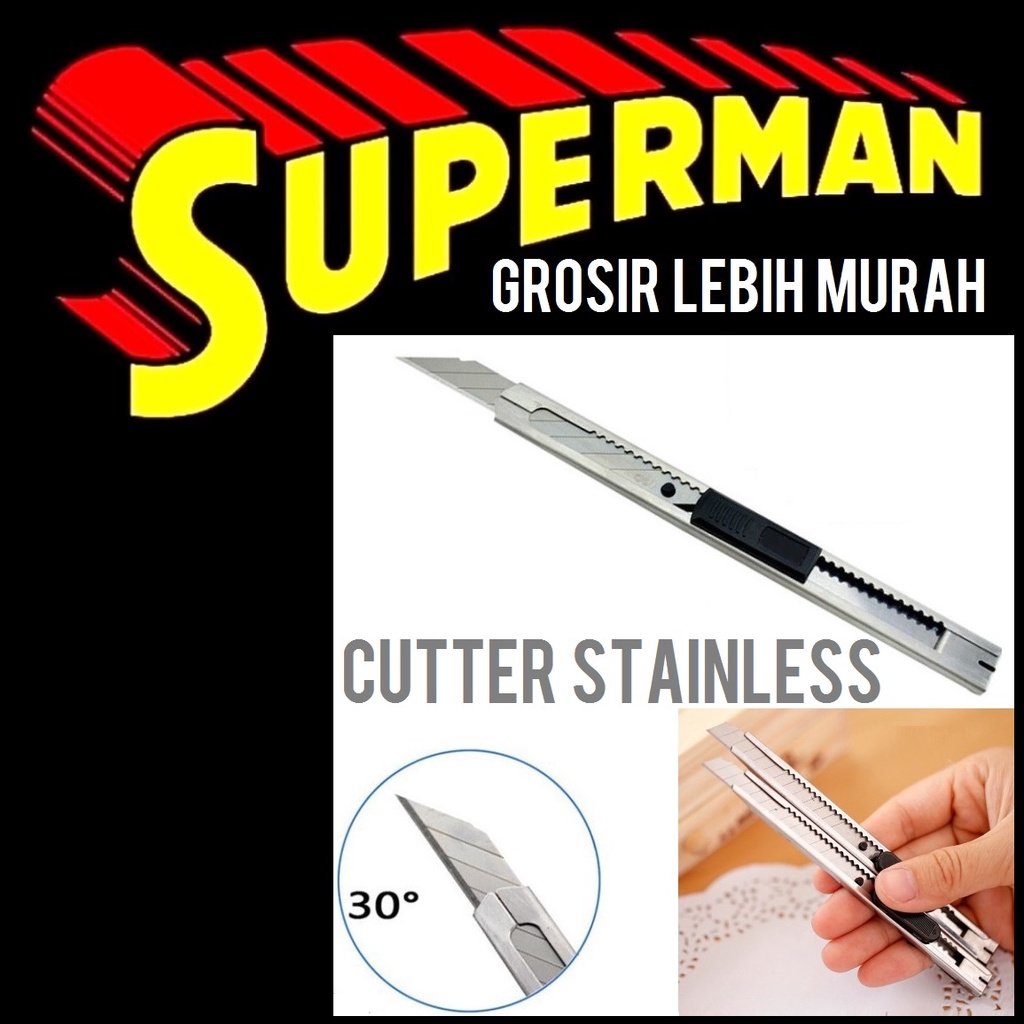 Jual CUTTER STAINLESS STEEL cuter pisau tajam kater stainles awet tahan ...