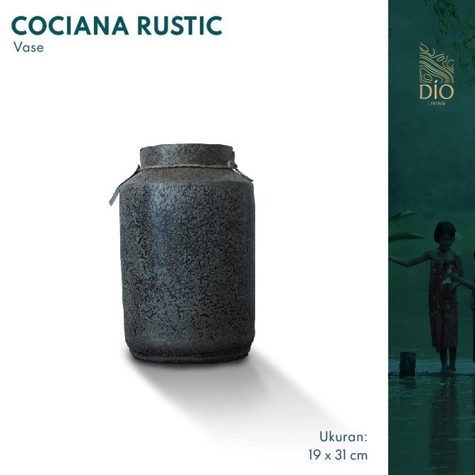 Jual Dio Living - Cociana Rustic Vas Clay Unik Hias Estetik - Black ...