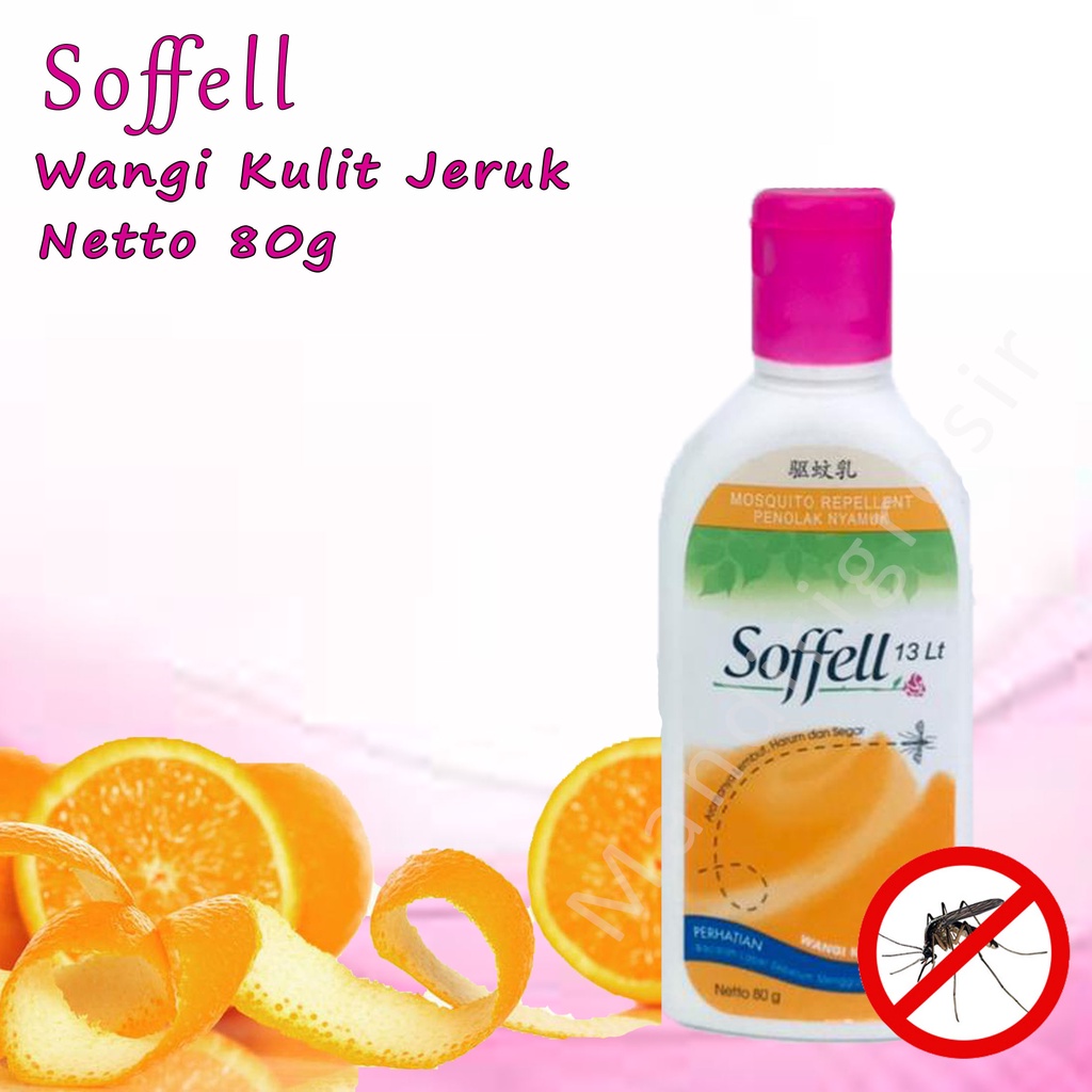 Jual Lotion anti nyamuk * Soffell * Jeruk * Bunga Geranium * 80ml ...
