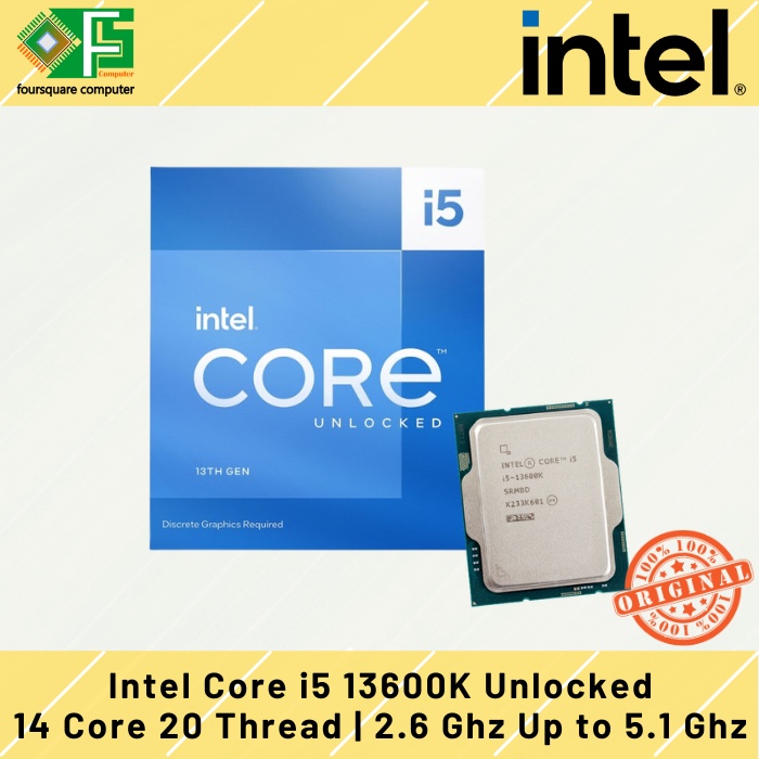 Jual Intel Core i5 13600K 14 Core 20 Thread Up to 5.1 Ghz Gen 13 Socket LGA 1700 Resmi Box ...