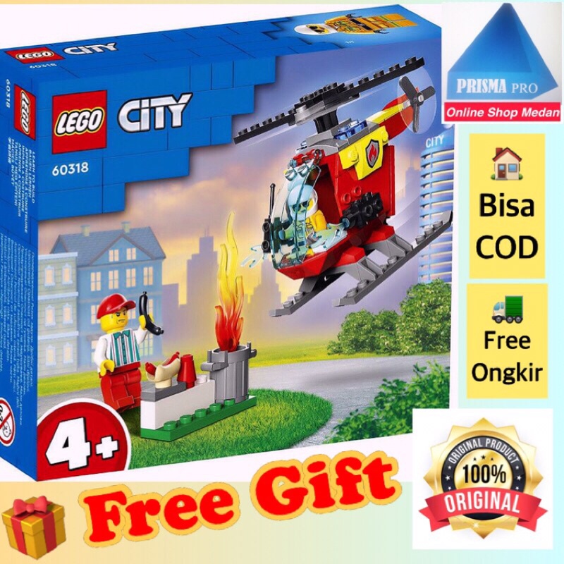 Jual Lego City 60318 Fire Helicopter Mainan Edukasi Anak Brick Balok ...