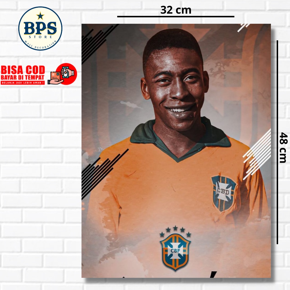 Jual POSTER PELLE - FOTO PELLE - POSTER BRASIL - POSTER SEPAK BOLA ...